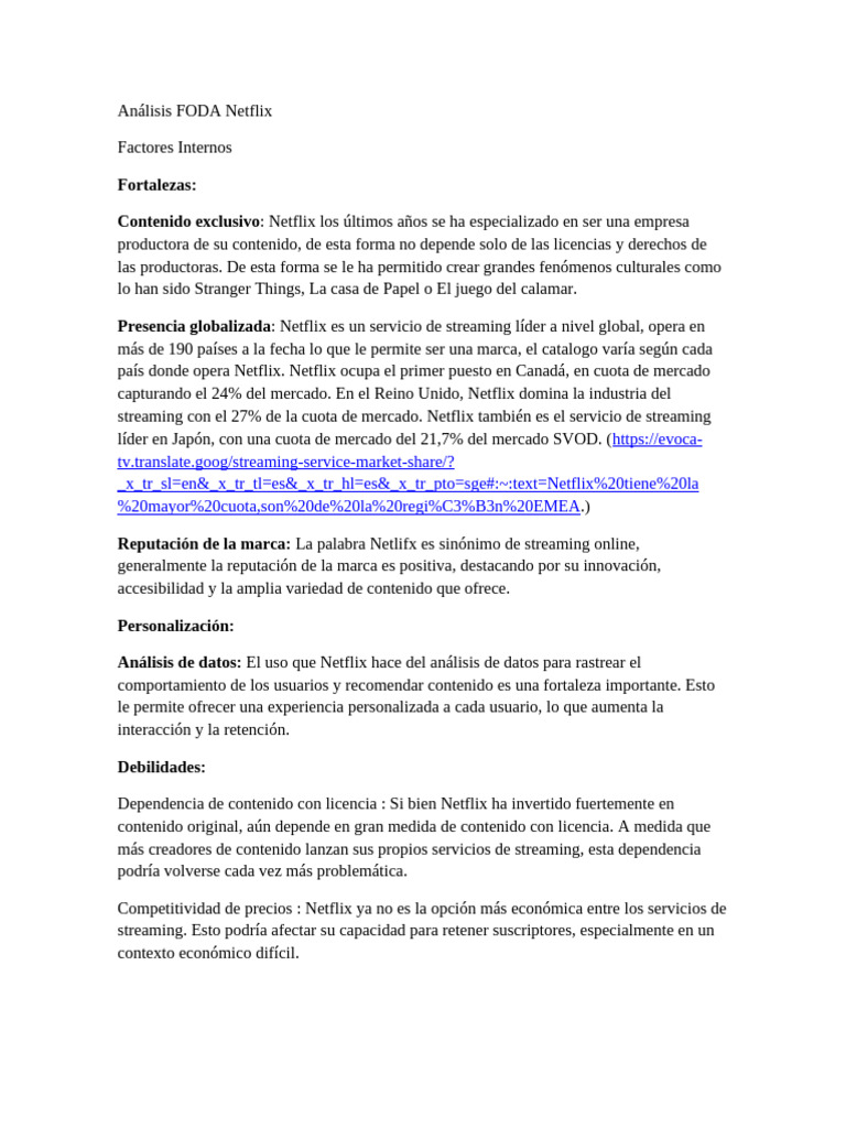 Analisis VRIO | PDF | Netflix | Streaming Media