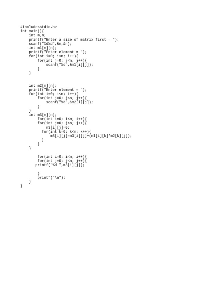 Multiplication of Matrix NN | PDF
