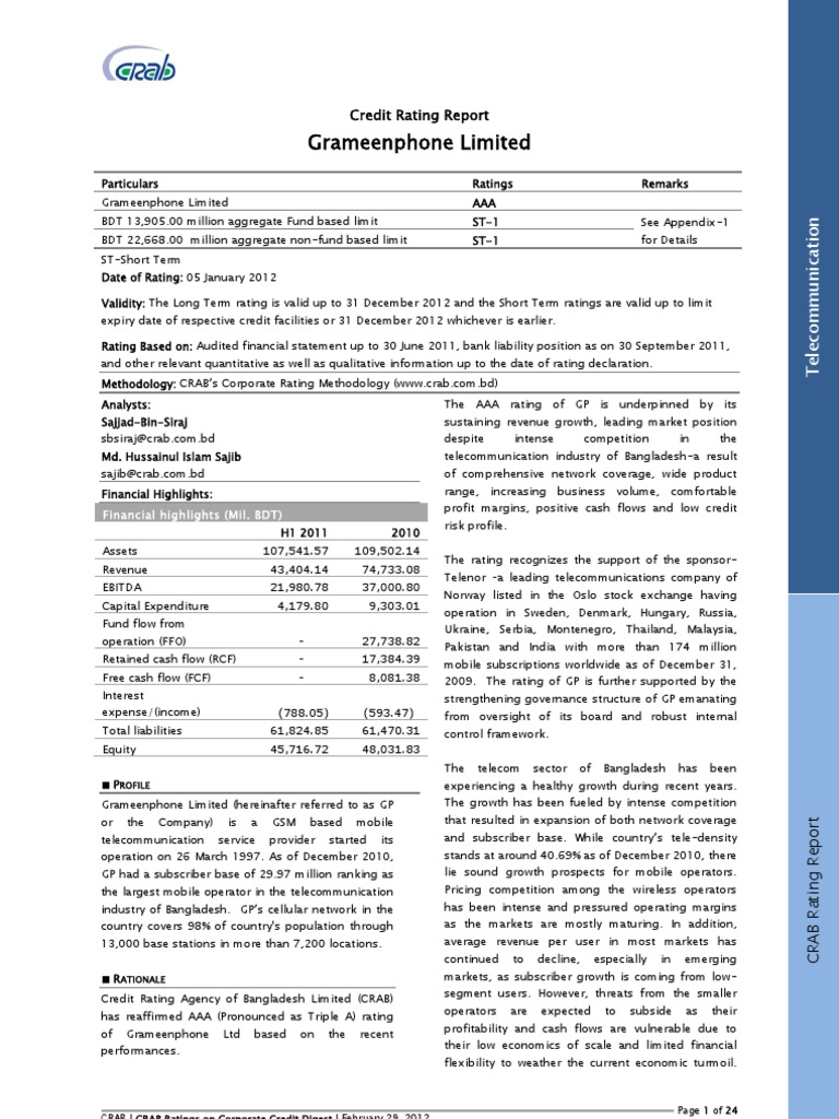 Credit Rating Report | PDF | Audit Committee | Business Process