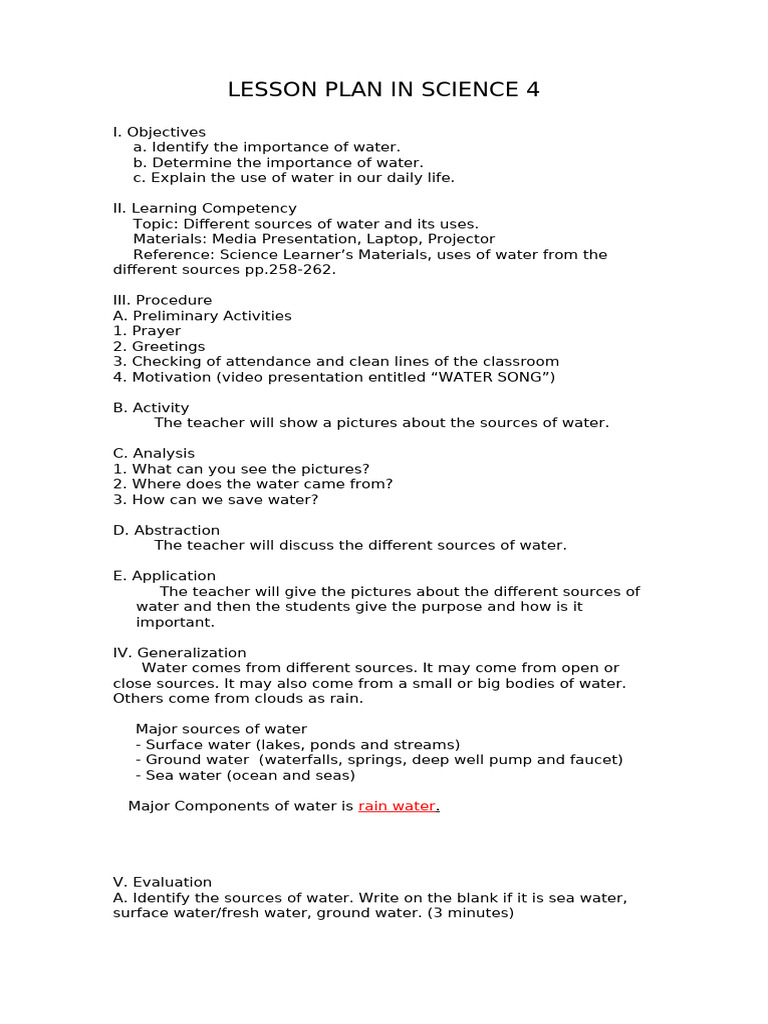 Lesson Plan Demonstration in Science | PDF