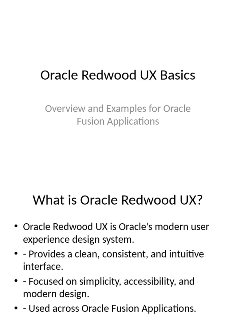 Oracle Redwood UX Basics | PDF