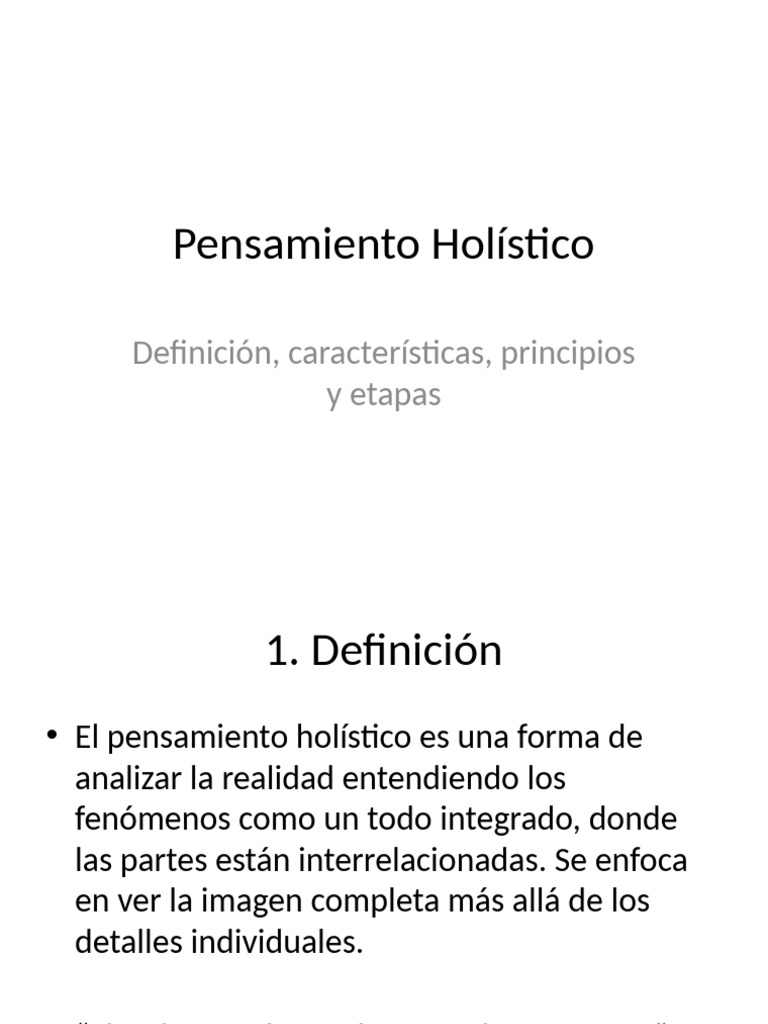 Definición y características del pensamiento holístico | PDF