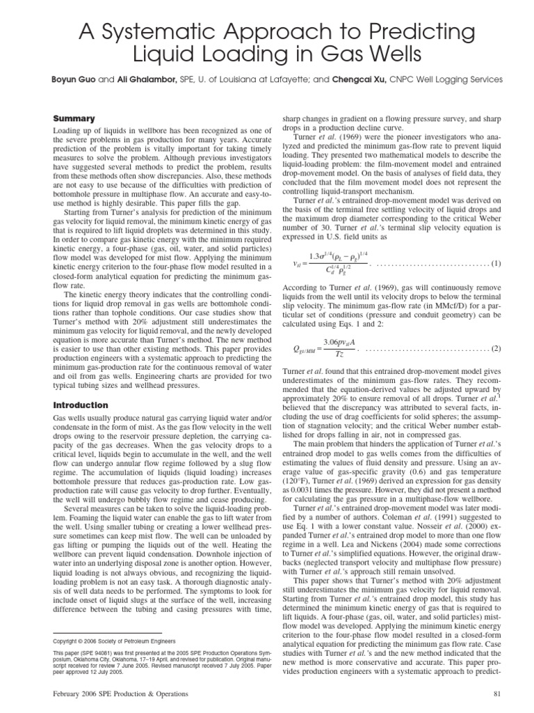 SPE-94081-PA Systematic Approach To Predicting Liquid Loading in Gas ...
