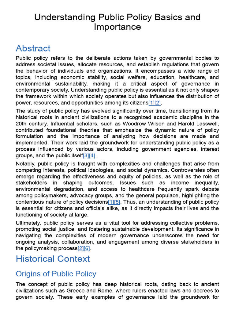 01 - Understanding Public Policy Basics and Importance | PDF | Policy ...