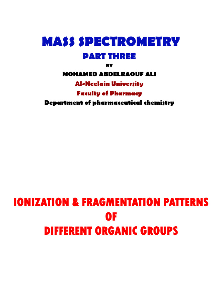 Mass Spectrometry Part 3 | PDF | Organic Chemistry | Chemistry
