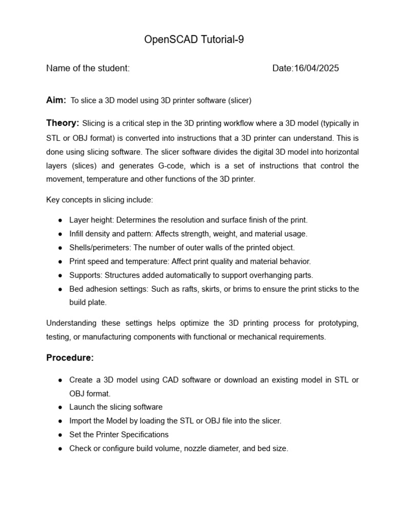 Tut 9-10 | PDF | 3 D Printing | Mechanical Engineering