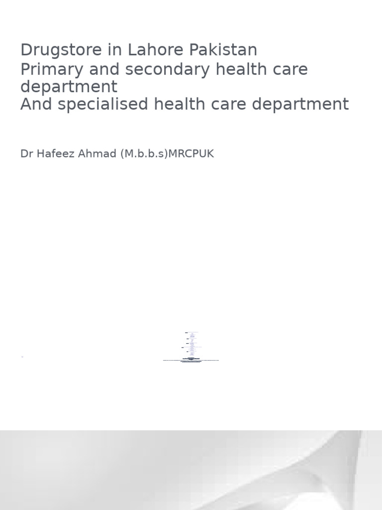 Drugstore in Lahore Pakistan Primary and Secondary Health Care ...