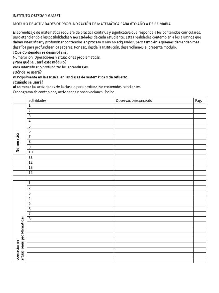 Joaquin Bayer - 6to A - M-Dulo de Actividades para La Profundizaci-N de Matem-Tica | PDF ...