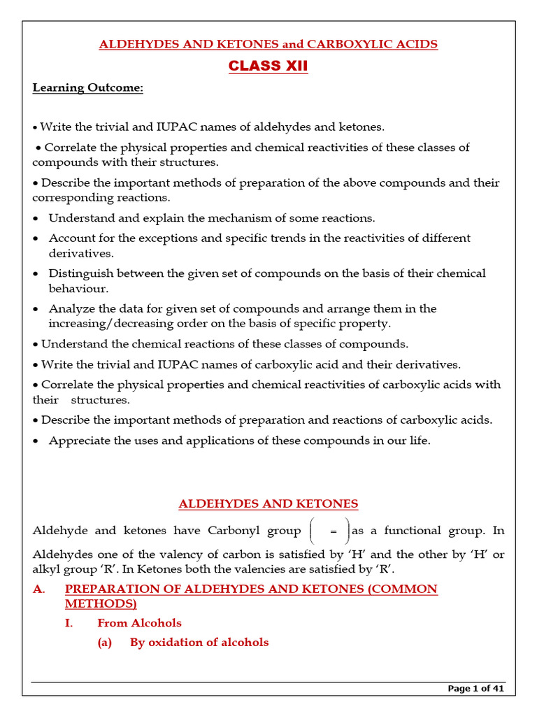 Module Aldehydes Ketones Carboxylic Acids Revisedshivani Mam | PDF ...