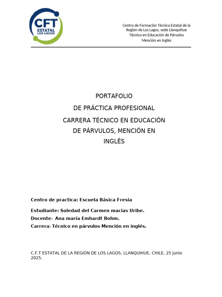 PROFESIONAL BitÃ¡cora T.E.Parvulos 2025 | PDF | Educación de la primera infancia | Aprendizaje
