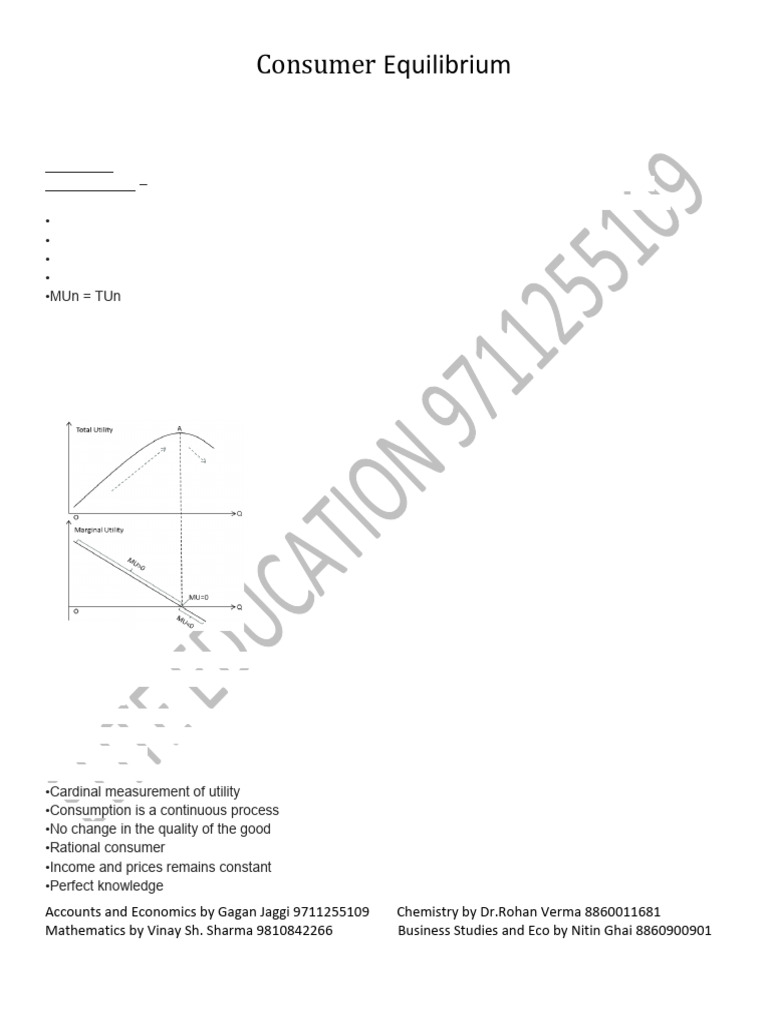 Consumer Equilibrium Explained | PDF | Utility | Marginal Utility