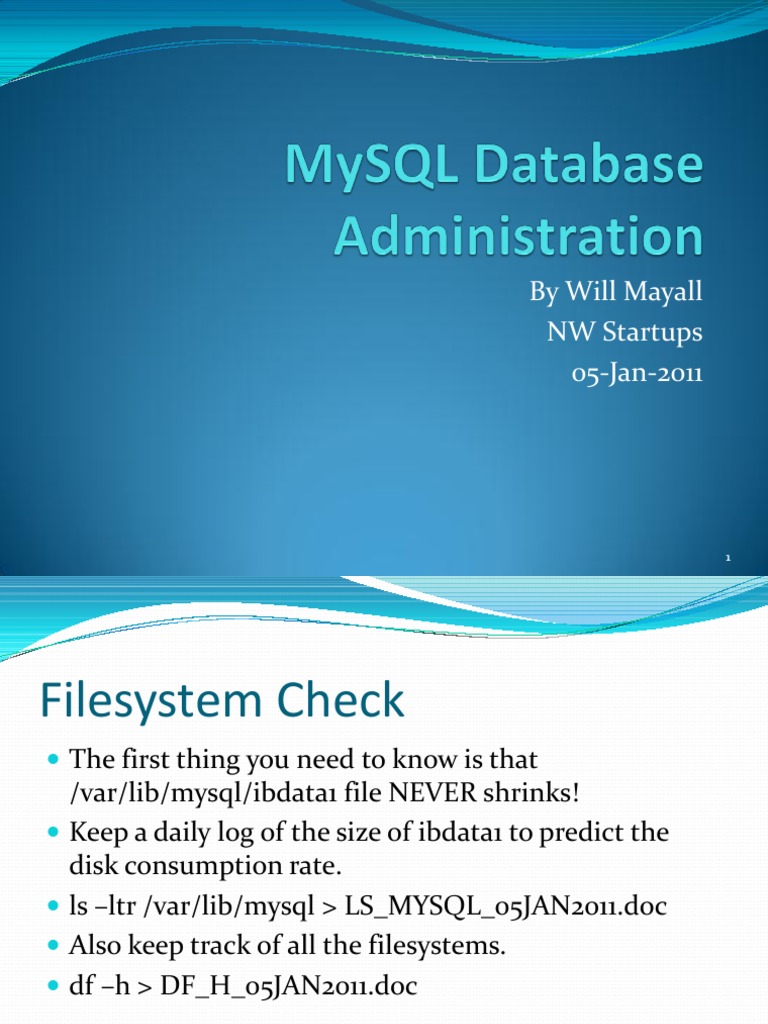 Mysql Database Administration Pdf Database Index Databases