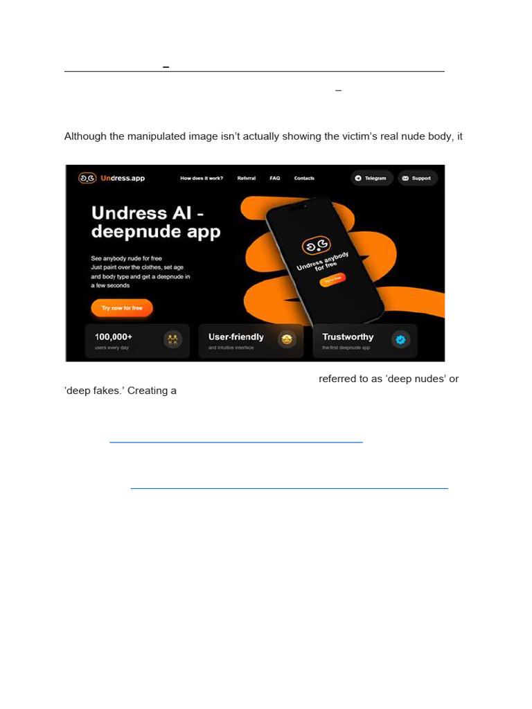 Safeguarding Alert - AI Undress Apps and Websites | PDF