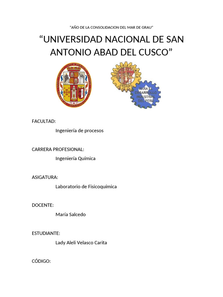 Año de La Consolidacion Del Mar de Grau | PDF | Solubilidad | Concentración