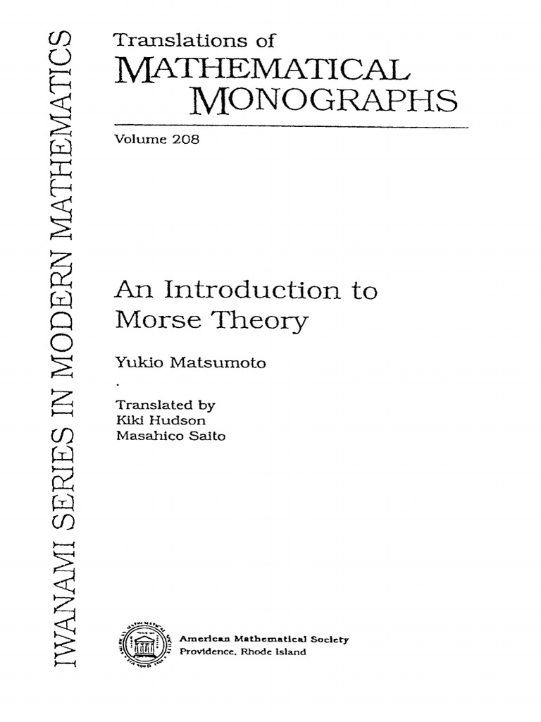 An Introduction To Morse Theory | PDF