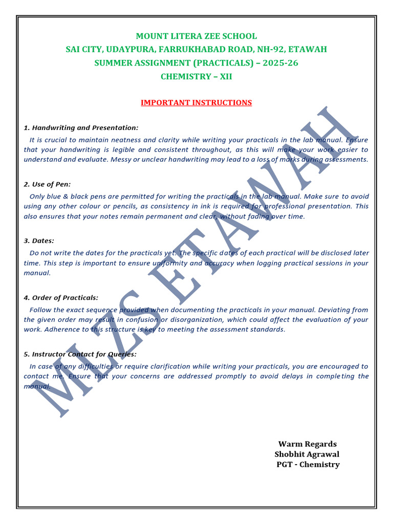 3.chemistry AISSCE Practicals - XII | PDF | Hydrochloric Acid | Salt (Chemistry)