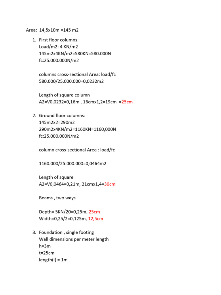 Structural Design Calculations for Building | PDF