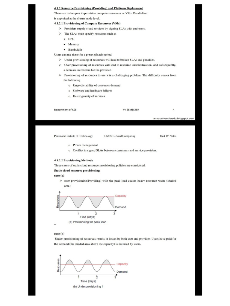 Resource Provisioning and Resource Provisioning Methods | PDF