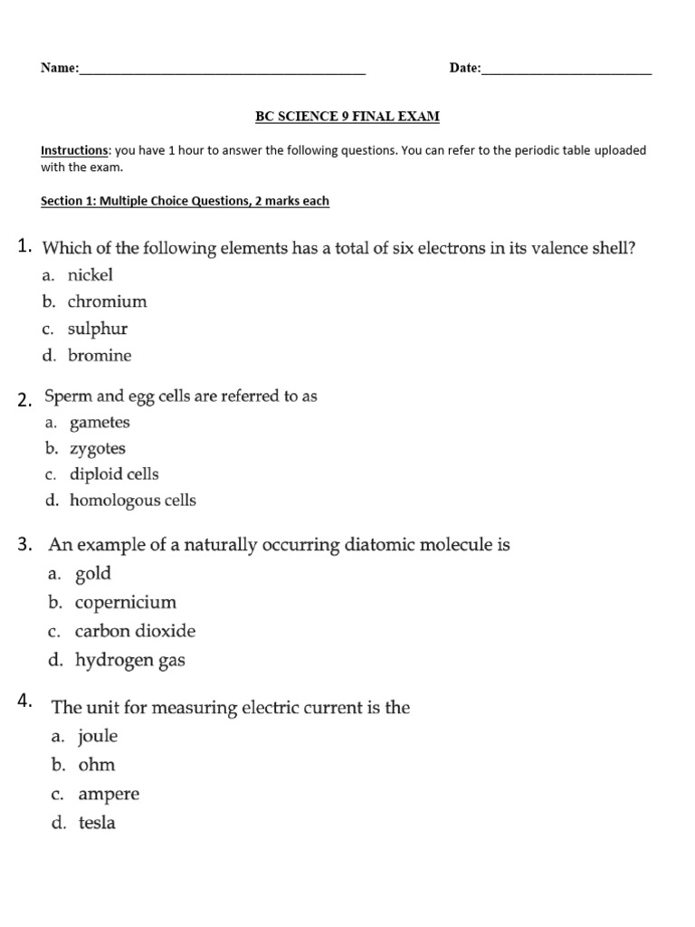 BC Science 9 Final | PDF