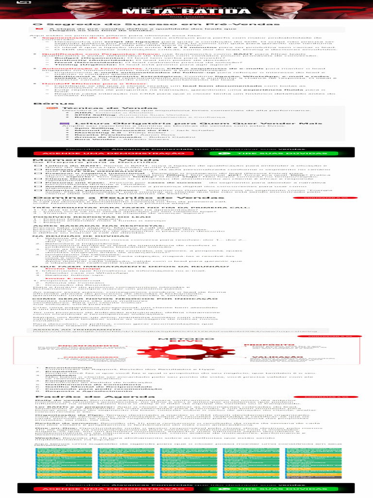Guia Interno - Reunião para Empresários - Meta Batida - Dener | PDF
