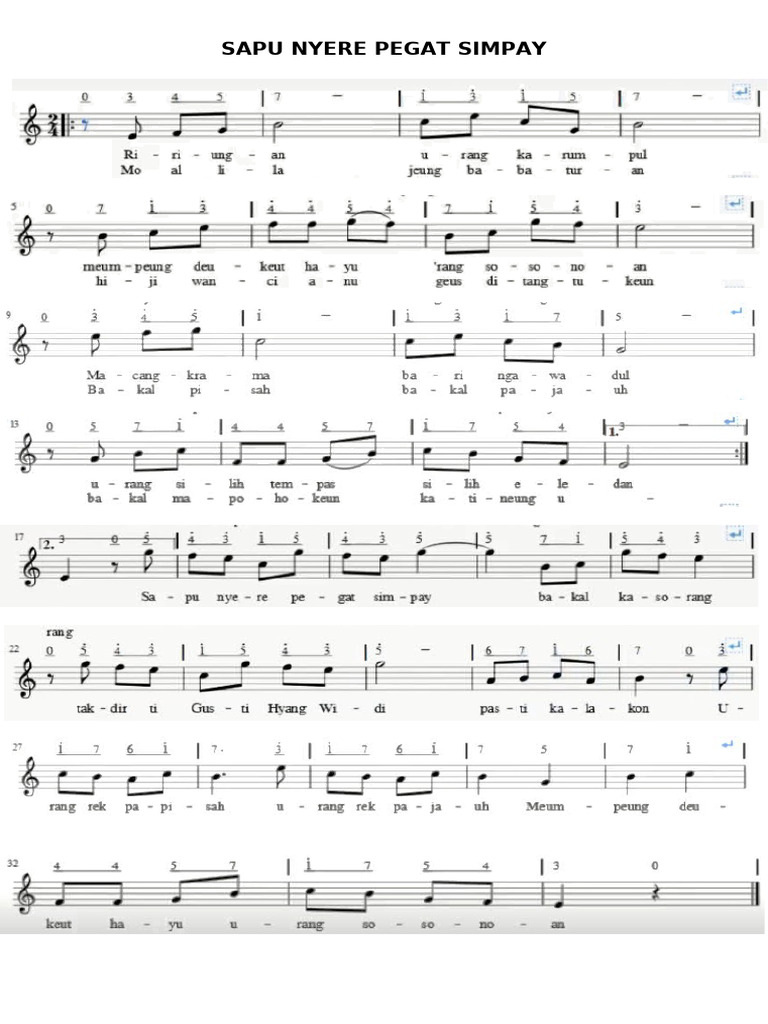 Sapu Nyere Pegat Simpay | PDF