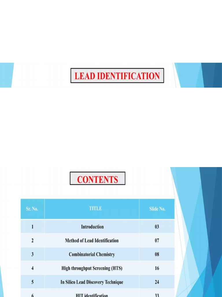 Lead Identification | PDF