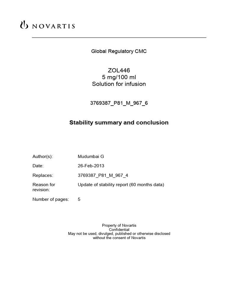 ZOL446 Stability Summary & Conclusion | PDF | Temperate Climate | Climate