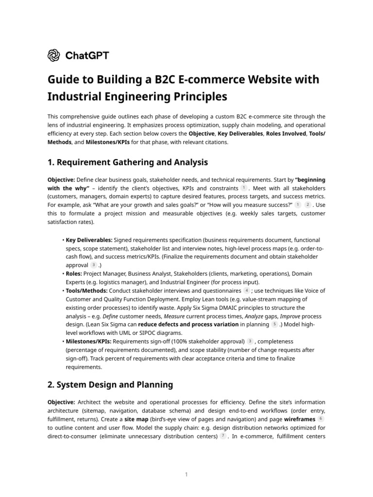 Guide To Building A B2C E-Commerce Website With Industrial Engineering Principles | PDF ...