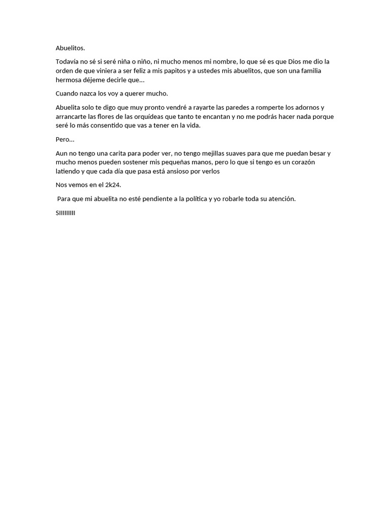 Carta A Mi Abuelitos | PDF