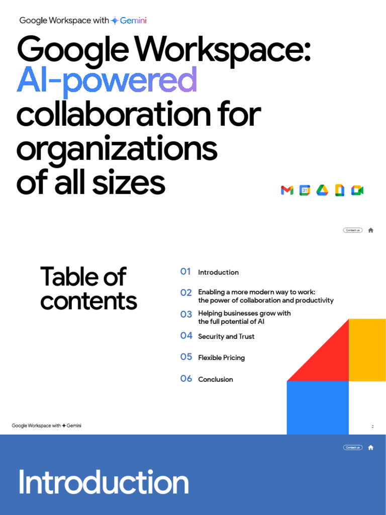 Google Workspace Ai Powered Collab For Organizations of All Sizes | PDF ...