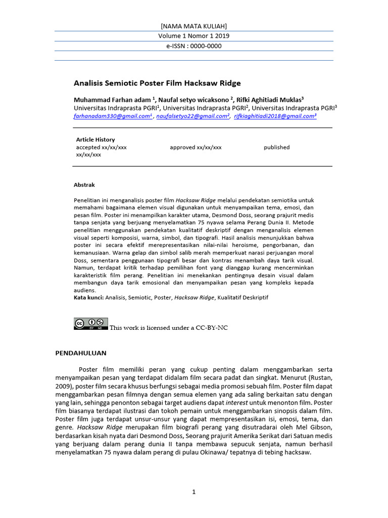 UAS Logika Berpikir Desain - Analisis Semiotic Poster Film Hacksaw ...