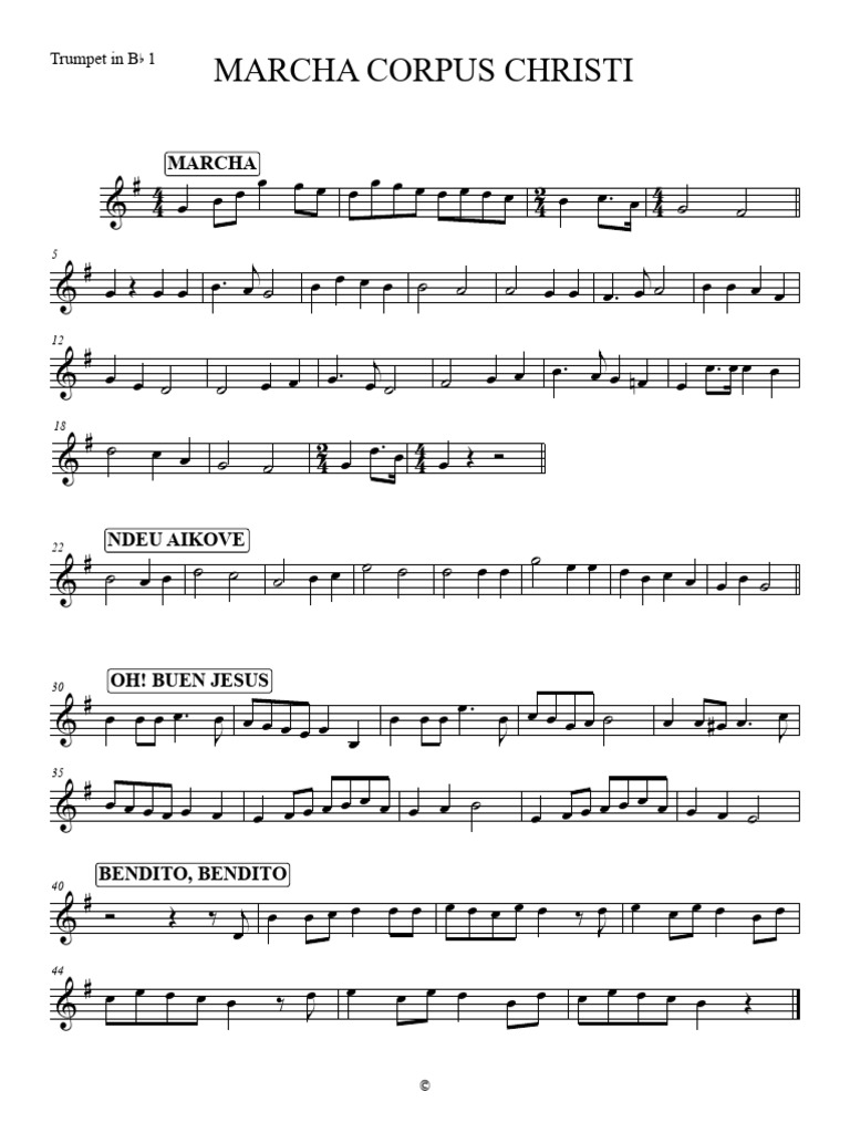 Marcha Corpus Christi Sheet Music | PDF
