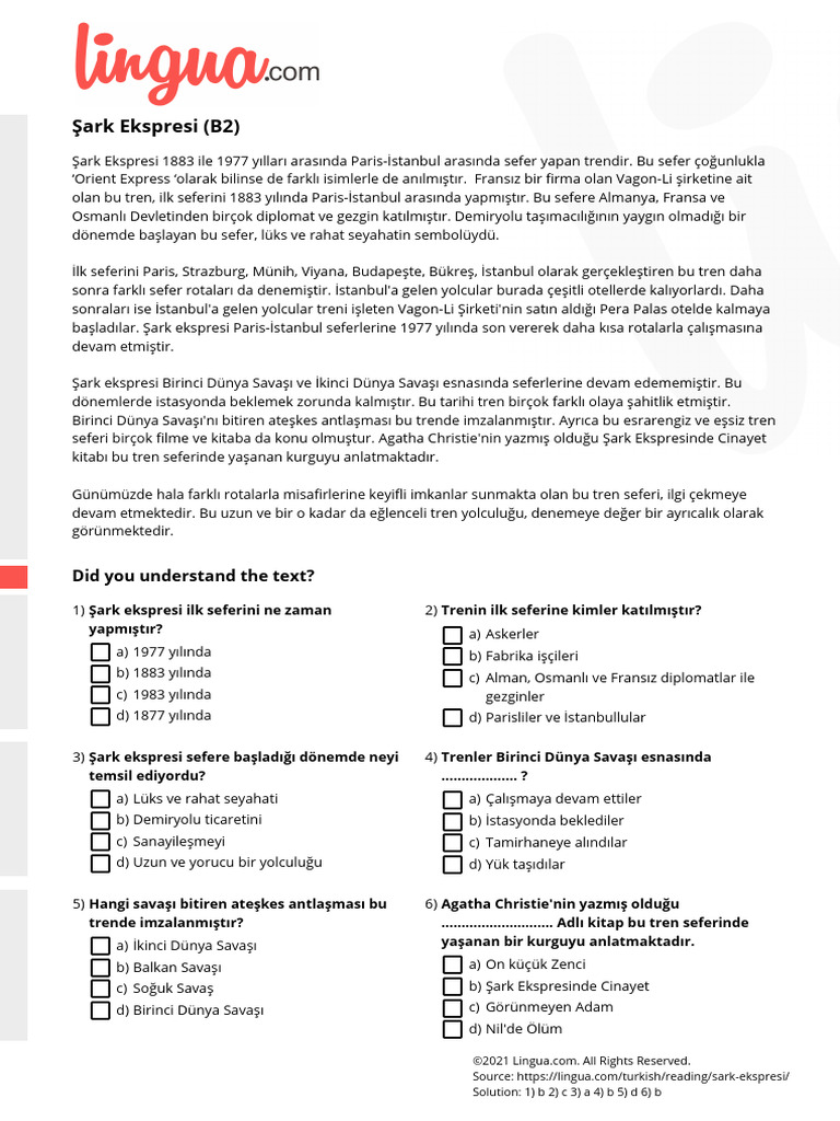 Nível B2 - Turkish | PDF