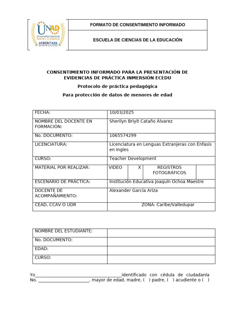 Formato de Consentimiento Informado | PDF | Maestros