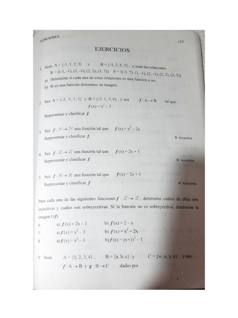 Ejercicio Algebra Funciones I | PDF | Lógica matemática | Matemáticas