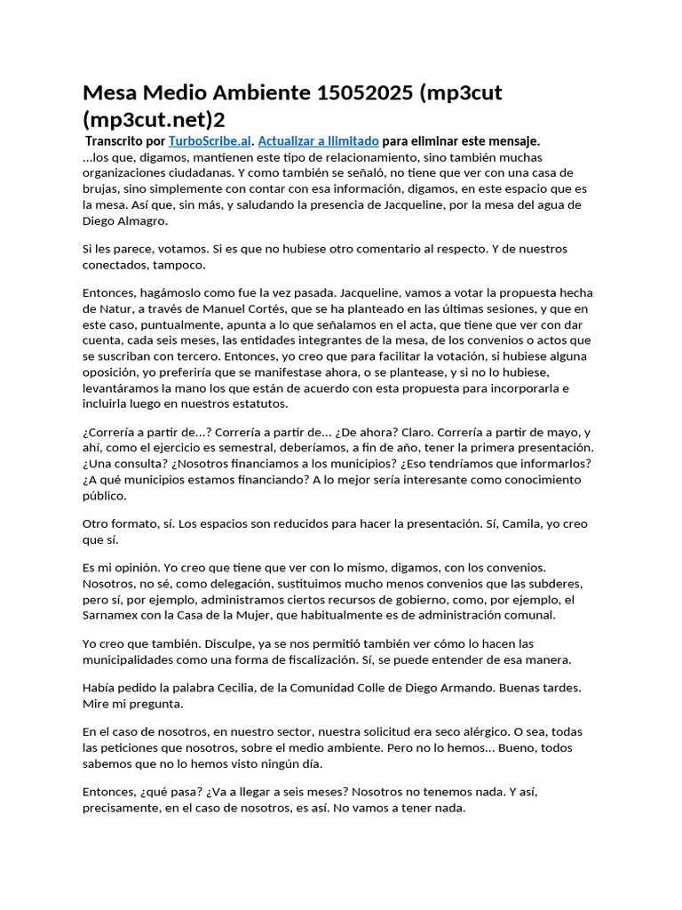 Mesa Medio Ambiente 15052025 (Mp3cut (Mp3cut - Net) 2 | PDF | Ciencias ...