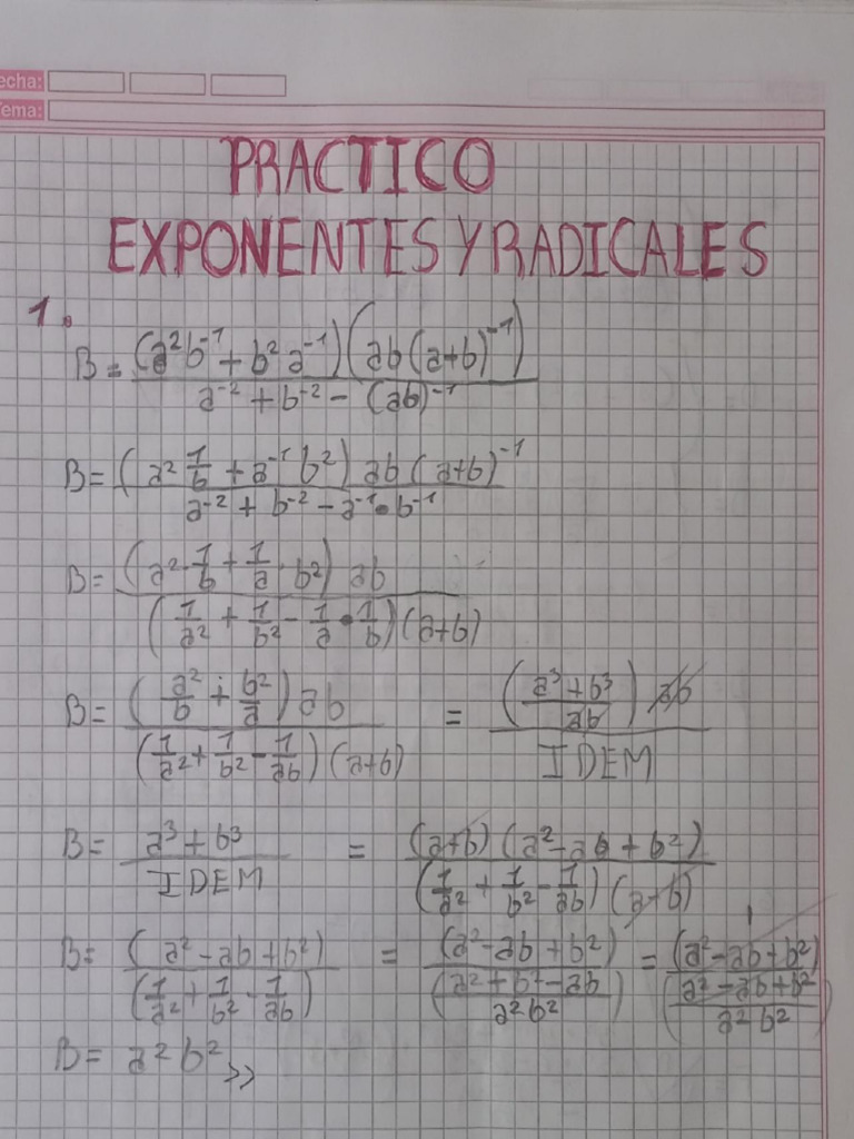 Práctico de Exponentes y Radicales | PDF