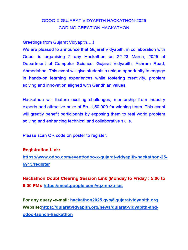 Hackathon Guj Vidyapith | PDF