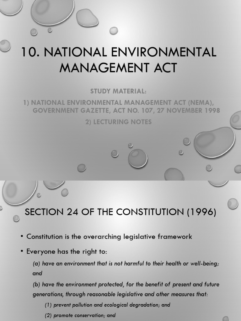 Overview of the NEMA 1998 Act | PDF | Environmental Resource Management ...