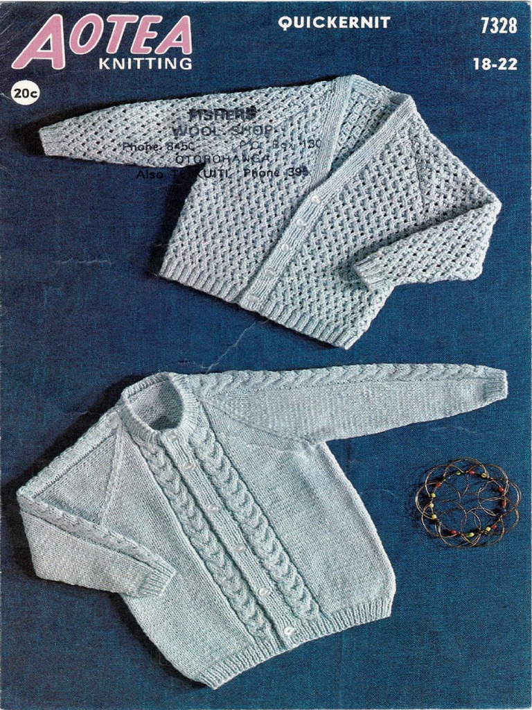 Aotea - 7328 Vintage Baby Knitting Booklet | PDF