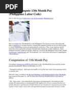 13th Month Pay and 14th Month Pay | PDF | Salary | Tax Exemption