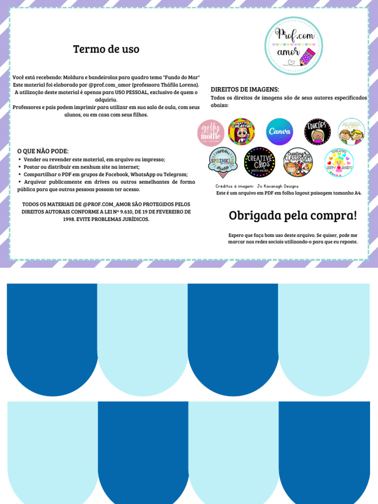 Moldura e Bandeirolas para Quadro Tema Fundo Do Mar | PDF