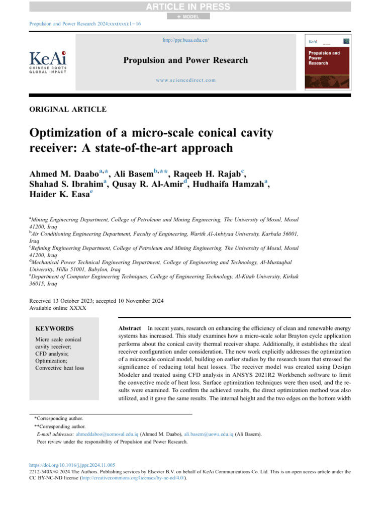 Optimizing Micro-Scale Conical Receivers | PDF | Heat Transfer | Heat