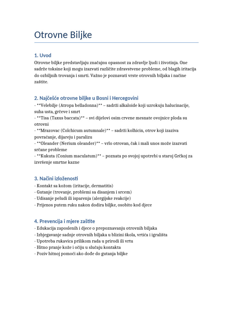 Otrovne Biljke | PDF