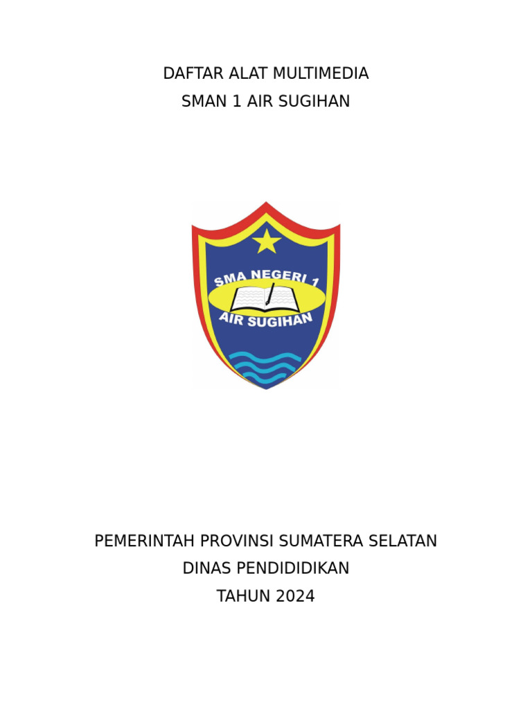 Daftar Alat Multimedia SMAN 1 Air Sugihan | PDF