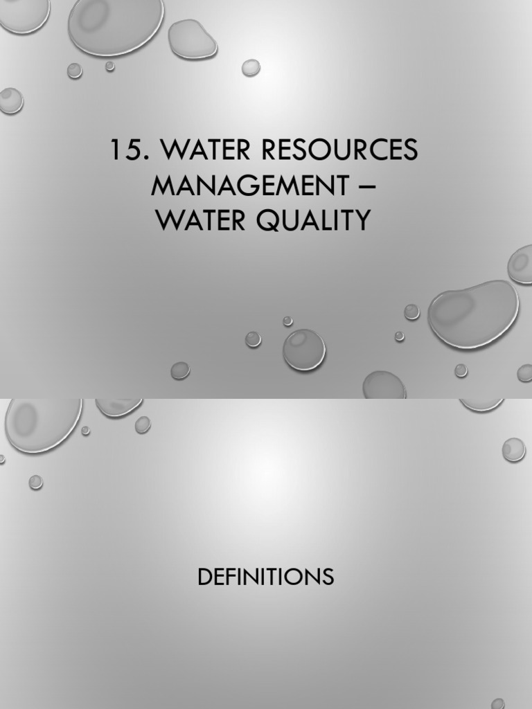 Water Resources Management Quality Pdf Sewage Treatment Water