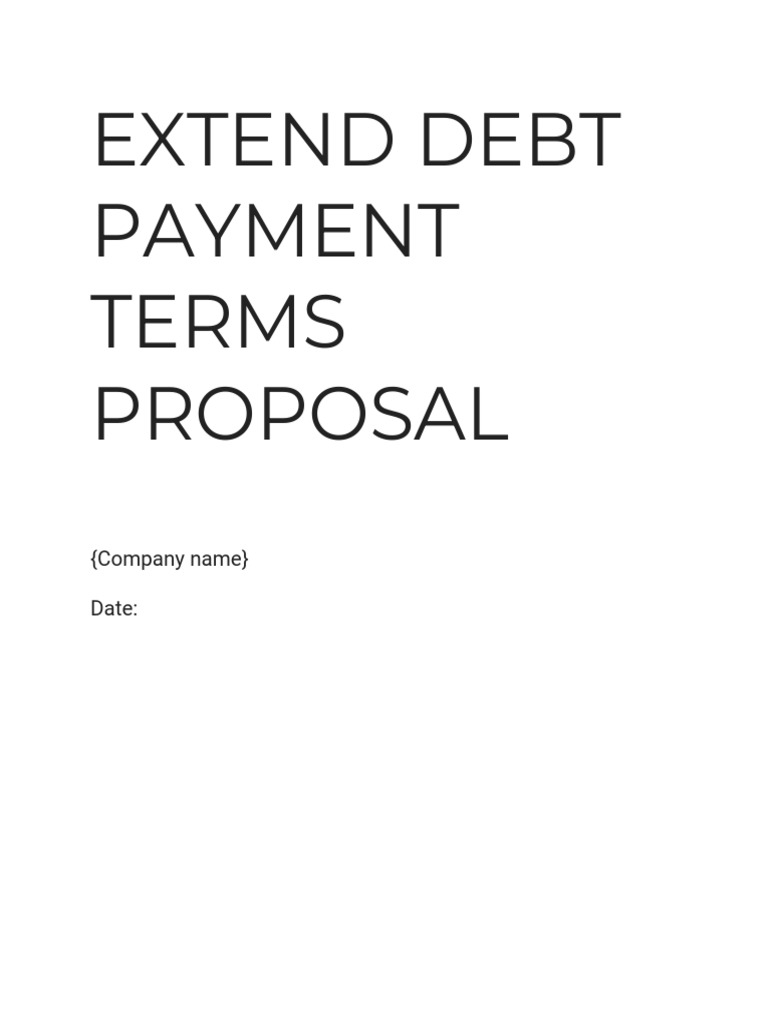 Extend Debt Payment Terms Agreement(1) | PDF