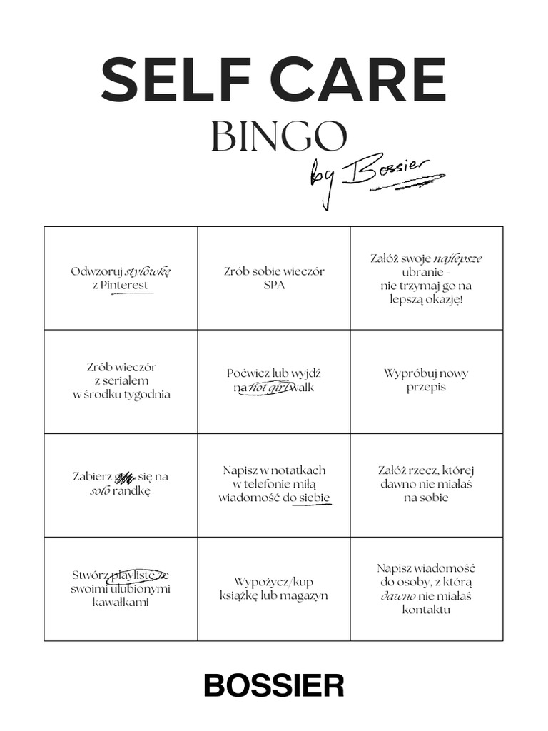 Self-Care Bingo | PDF