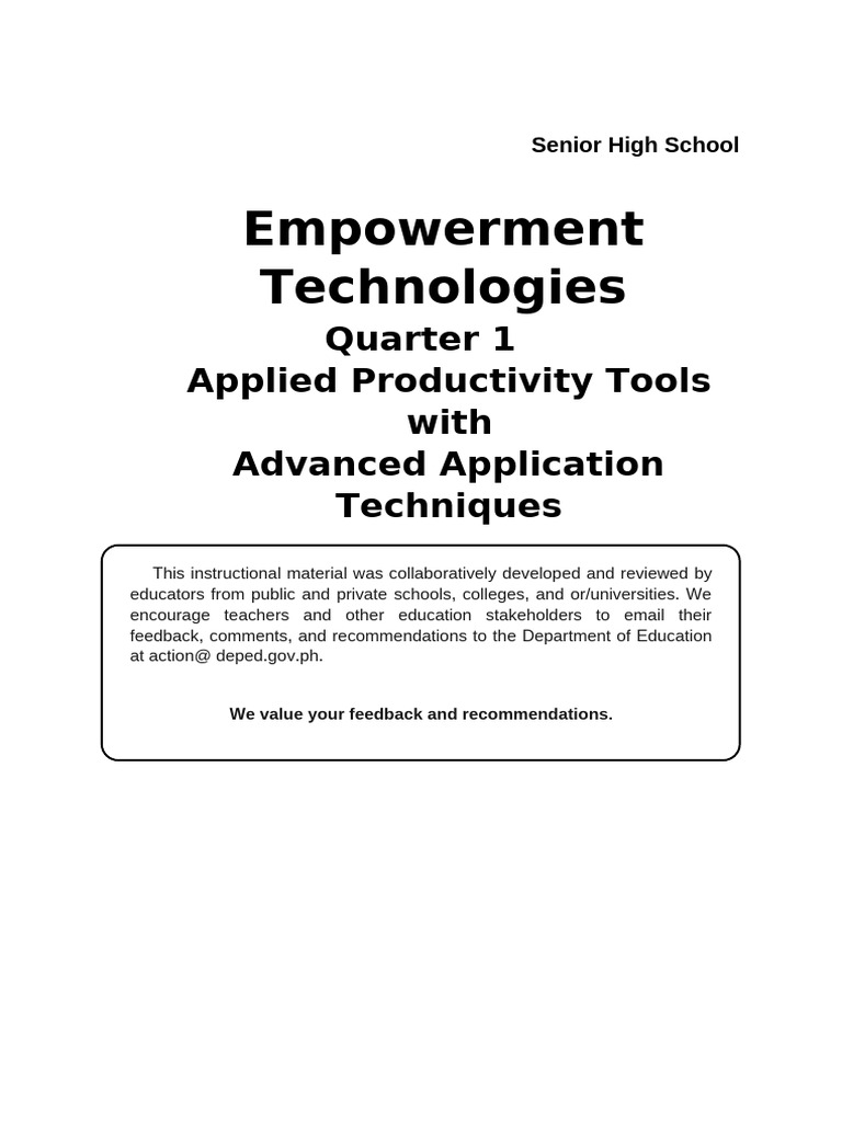 Lesson 4 Productivity Tools - 085546 | PDF | Hyperlink | Spreadsheet