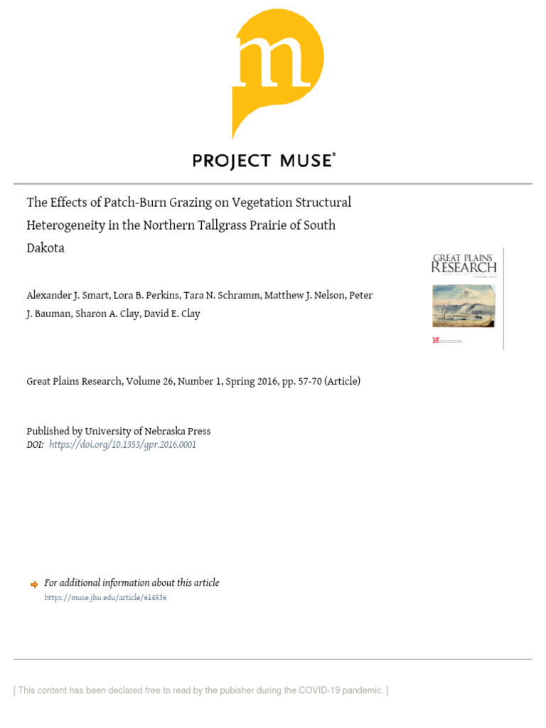 The Effects of Patch Burn Grazing On Veg | PDF | Grazing | Prairie